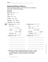 Division Patterns Worksheets