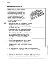 Estimating Products Worksheet Answers