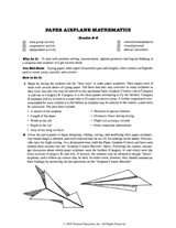 Paper Airplane Mathematics Printable (2nd - 8th Grade) - TeacherVision.com