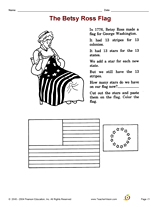 The Betsy Ross Flag Printable (K - 2nd Grade) - TeacherVision.com