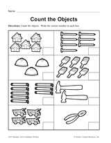 Count the Objects Printable (Pre-K - 1st Grade) - TeacherVision.com
