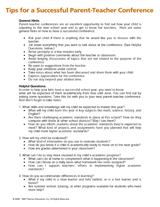 Tips for a Successful Parent-Teacher Conference: Printable Advice for ...
