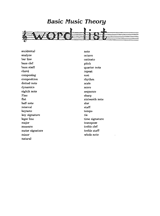 Basic Music Theory Word List Printable (3rd - 9th Grade ...